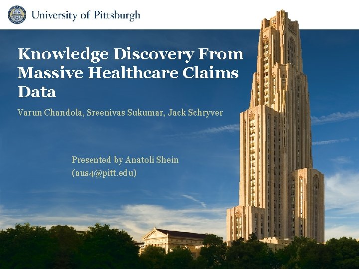 Department of Computer Science Knowledge Discovery From Massive