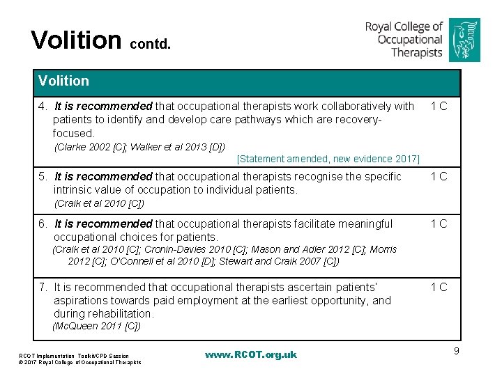 Practice guideline Occupational therapists use of occupationfocused ...