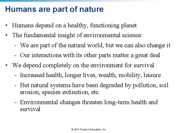Lecture Outlines Chapter 1 Environment The Science behind