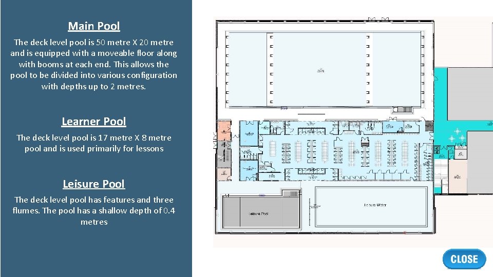 SOUTH LAKE LEISURE CENTRE SECTION 1 FACILITY LAYOUT