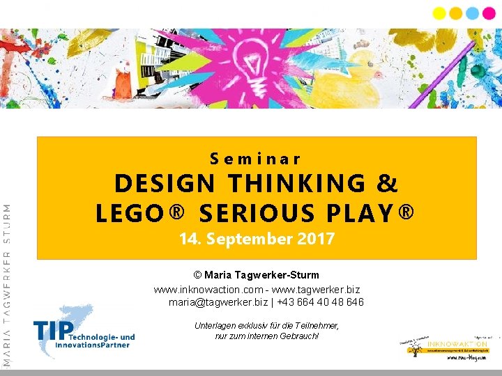 Seminar DESIGN THINKING LEGO SERIOUS PLAY 14 September