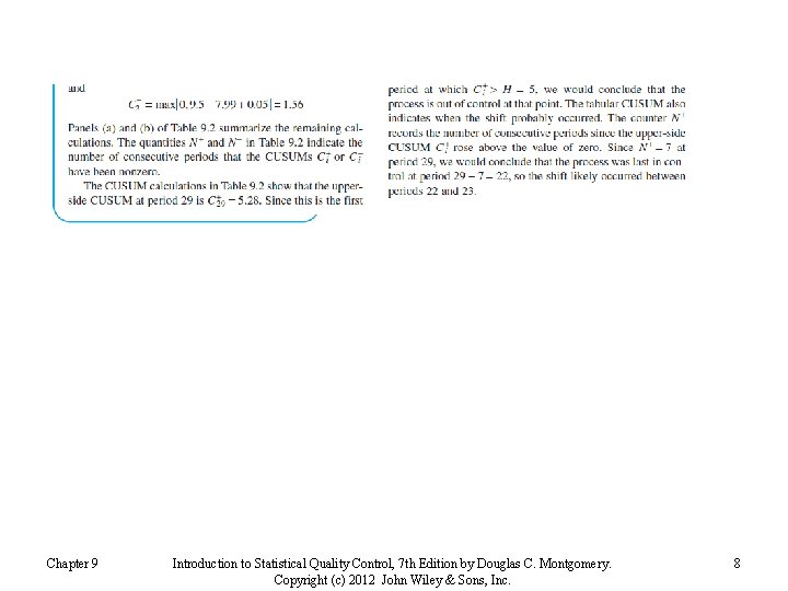 Chapter 9 Introduction to Statistical Quality Control 7