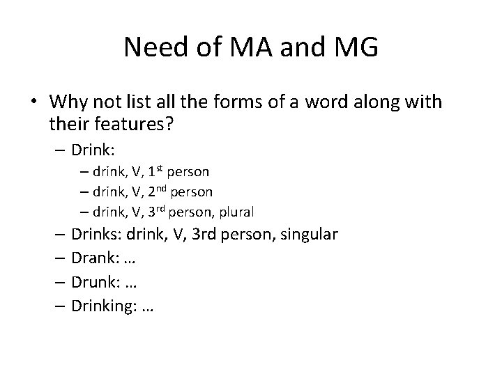 Morphology CS 626 449 By Mugdha Bapat Under