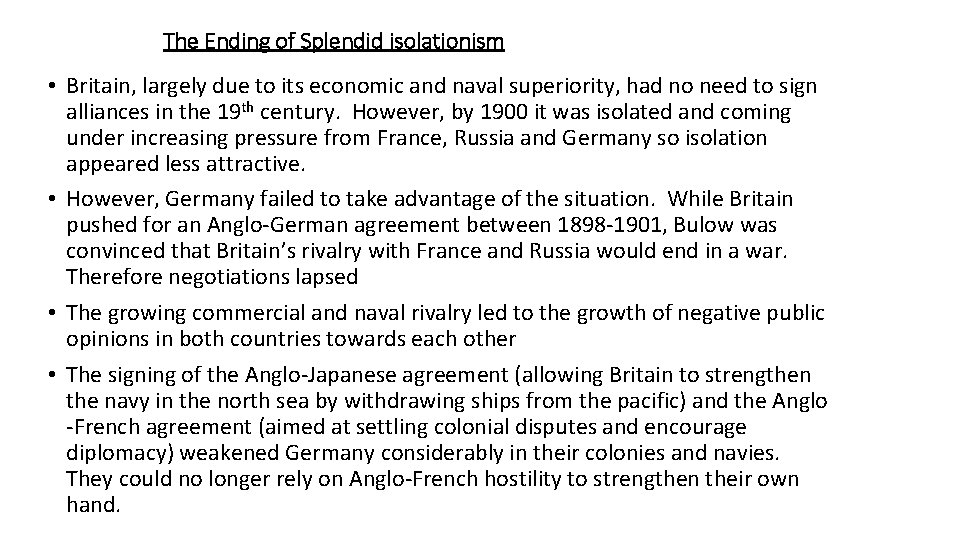 How did AngloGerman relations affect Europe CB aim