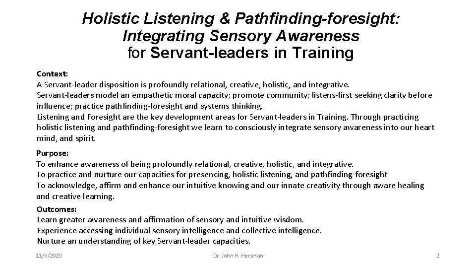 Holistic Listening Pathfindingforesight Integrating Sensory Awareness ...