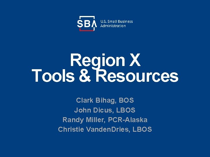 Region X Tools Resources Clark Bihag BOS John