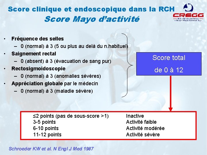 Principales classifications cliniques et endoscopiques des MICI Patrick