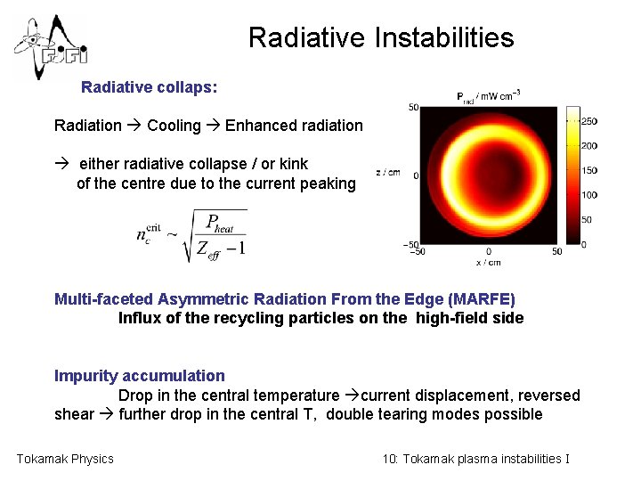 Tokamak Physics Jan Mlyn 10 Tokamak plasma instabilities