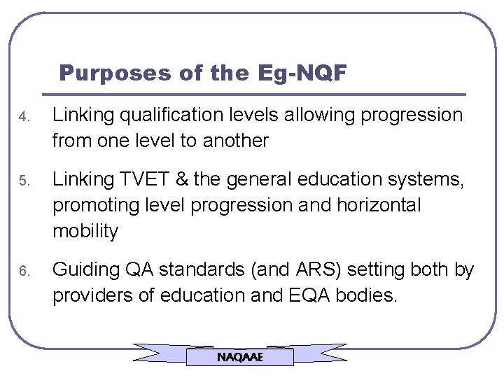 The Egyptian NQF Project By Prof Magdy Kassem