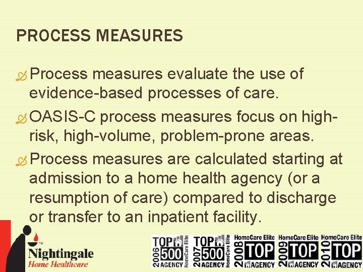 Nightingale and Aspire Home Healthcare QUALITY CARE DOCUMENTATION