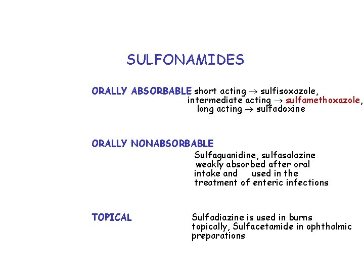 ANTIMETABOLITE DRUGS FOLIC ACID SYNTHESIS INHIBITORS SULFONAMIDES and