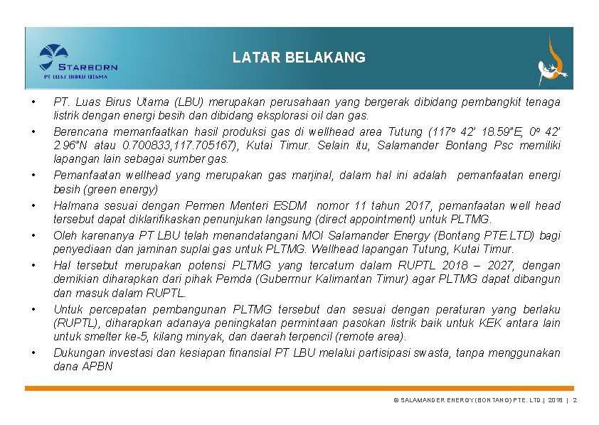 PEMBANGKIT LISTRIK TENAGA MESIN GAS TUTUNG BONTANG LATAR