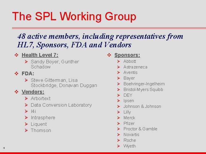 Structured Product Labeling A View from the Working