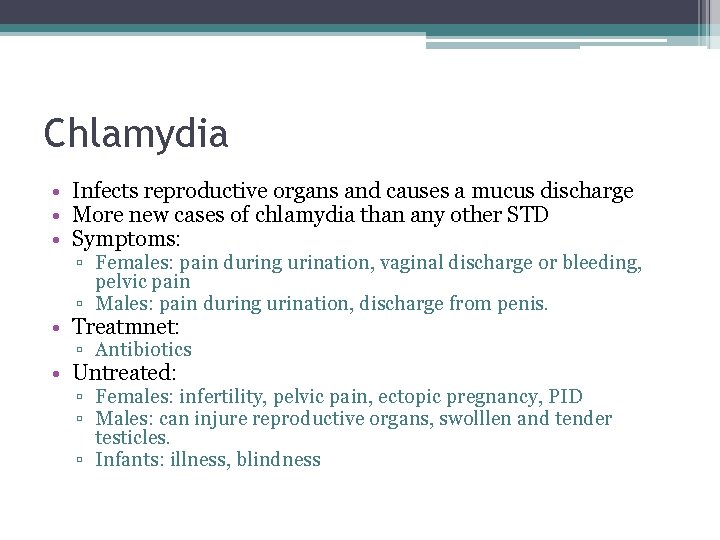 Reproductive Health Concerns Bacterial Chlamydia Infects reproductive ...