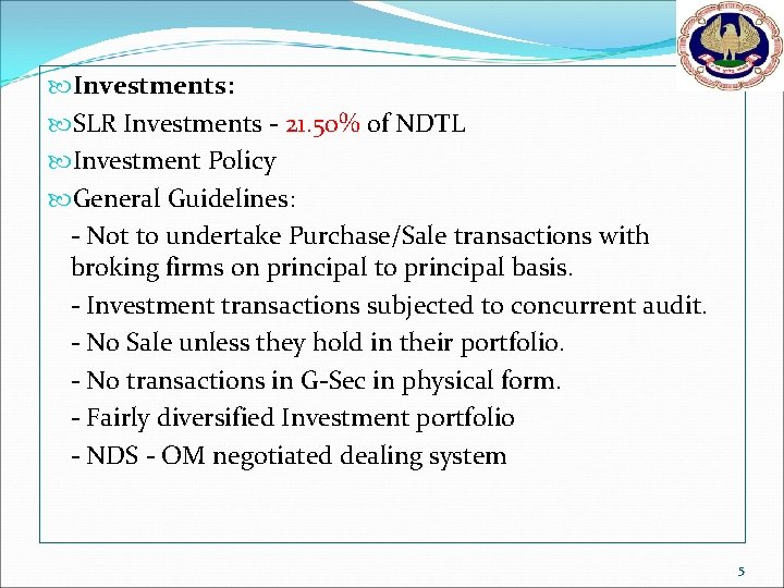 Accounting and Management in Cooperative Banks CRR SLR
