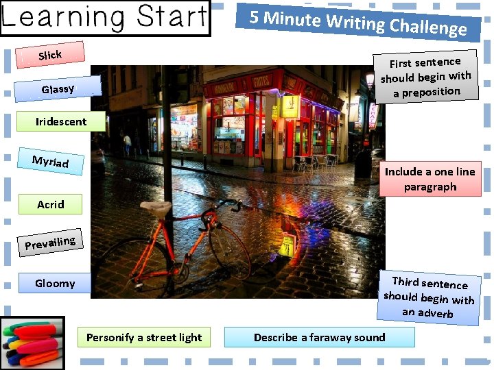 5 Minute Writing Ch allenge Slick First sentence