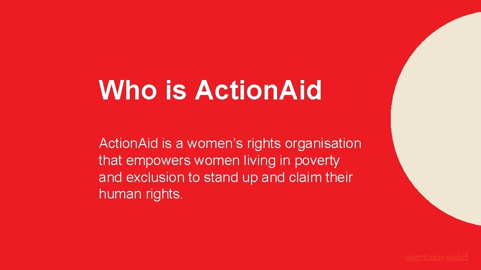 Who is Action Aid is a womens rights
