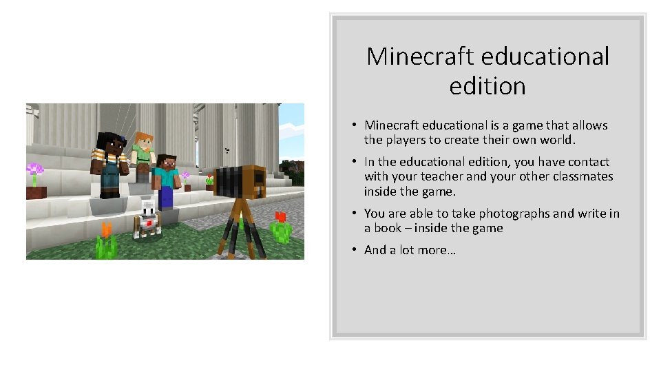 A perfect world An English project Minecraft educational