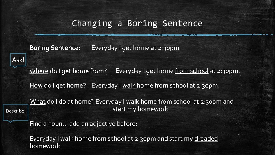 Good vs Boring Sentences Ms Planeta September 16