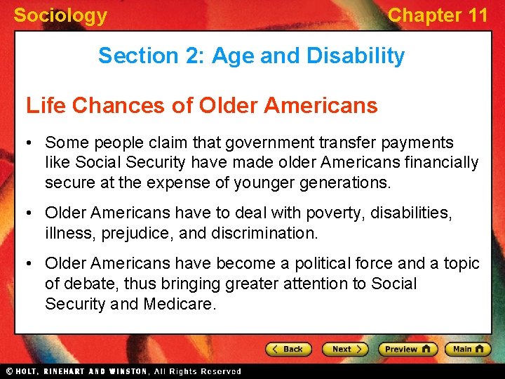 Sociology Chapter 11 Gender Age and Health Preview