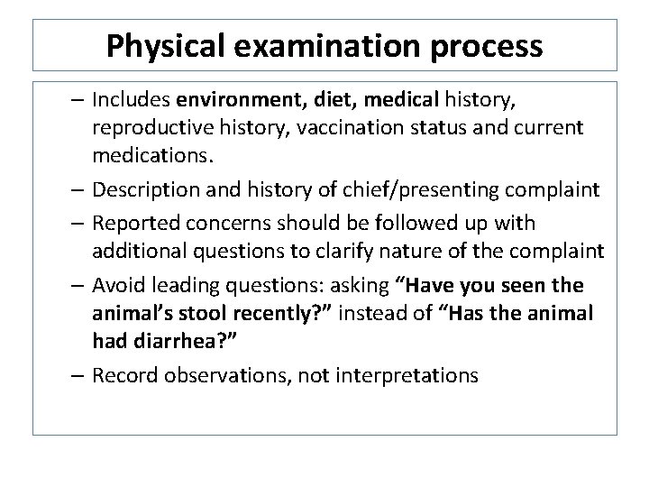 Physical Examination and restraining of Dogs and Cats