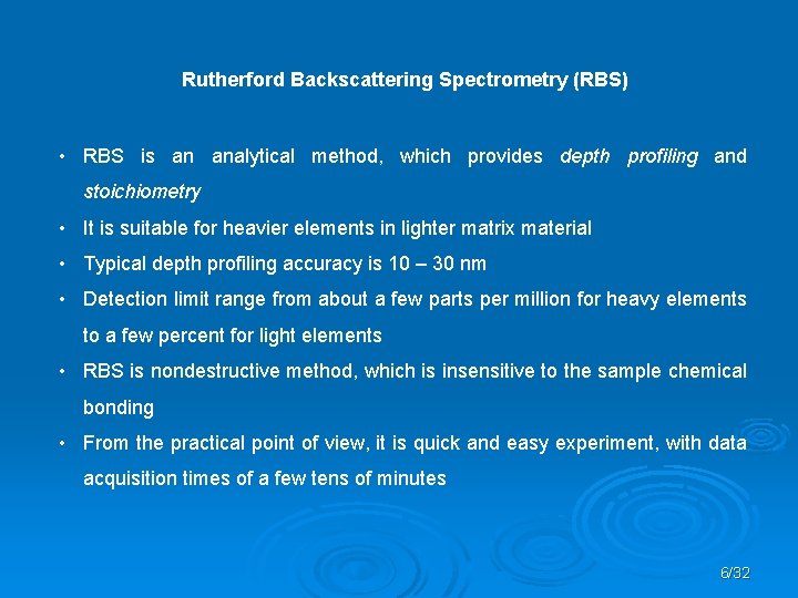 Basics of Ion Beam Analysis Srdjan Petrovi Laboratory