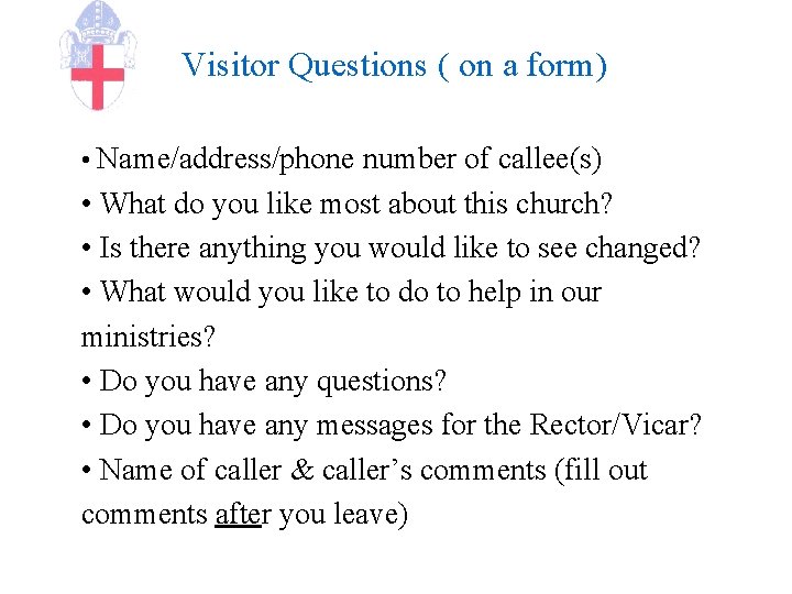 Visitor Training Ted Mollegen Outline Definition Examples of