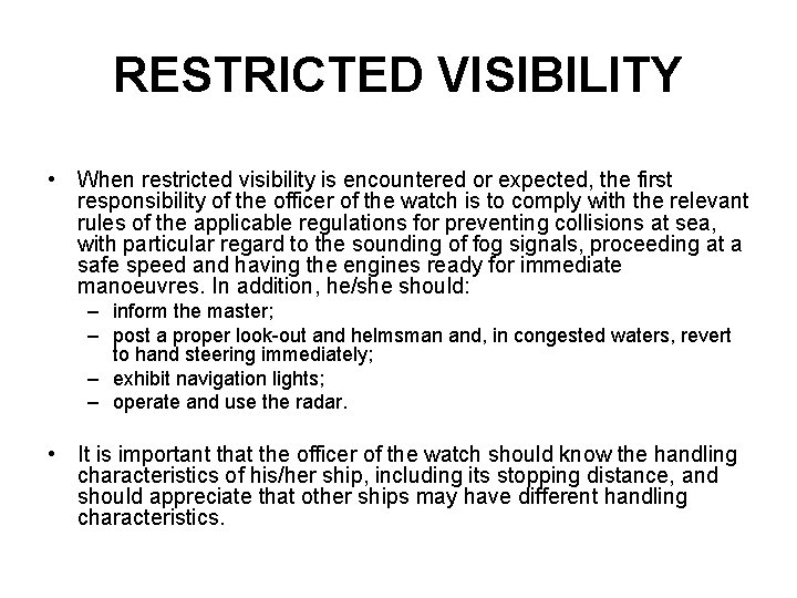 Recommended Code Of Nautical Procedures and Practices To