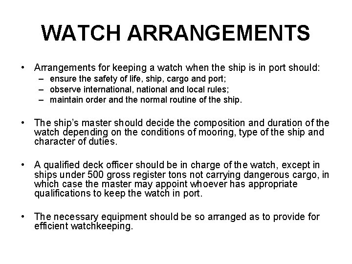 Recommended Code Of Nautical Procedures and Practices To