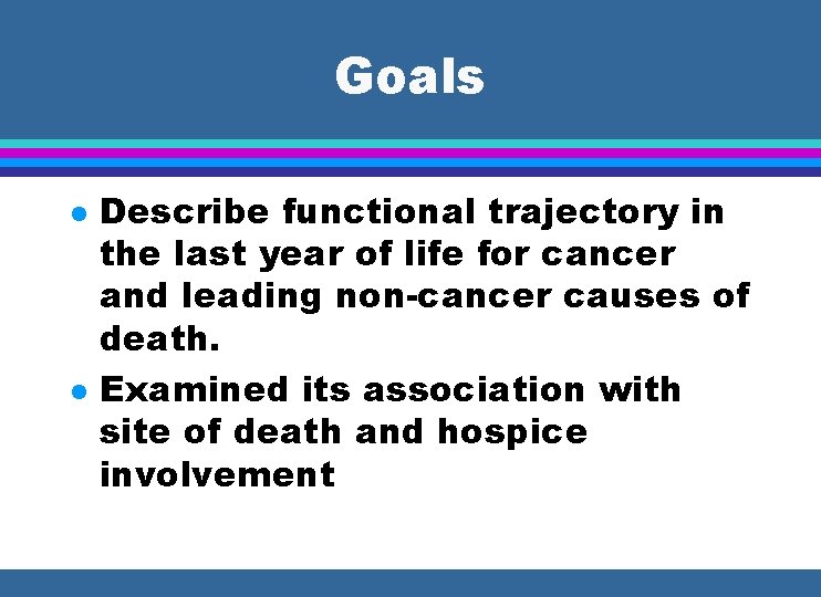 Dying Trajectory in the Last Year of Life