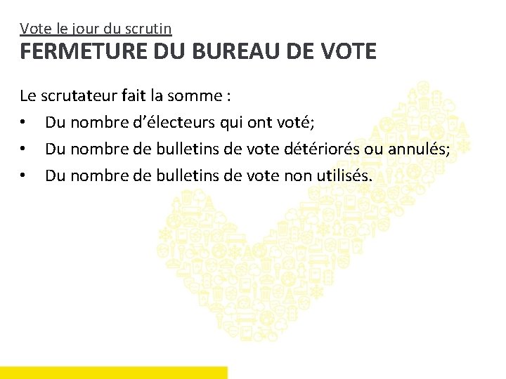 Scrutateur et secrtaire du bureau de vote Vote
