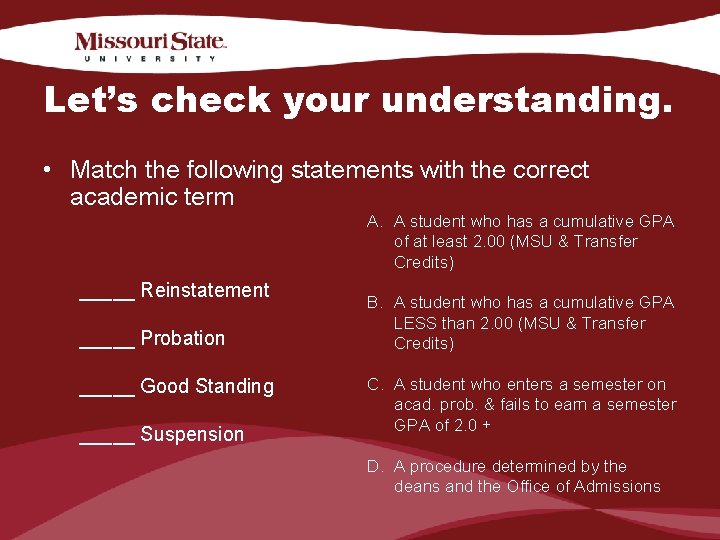 Understanding Academic Probation Academic Rules and Regulations Presented