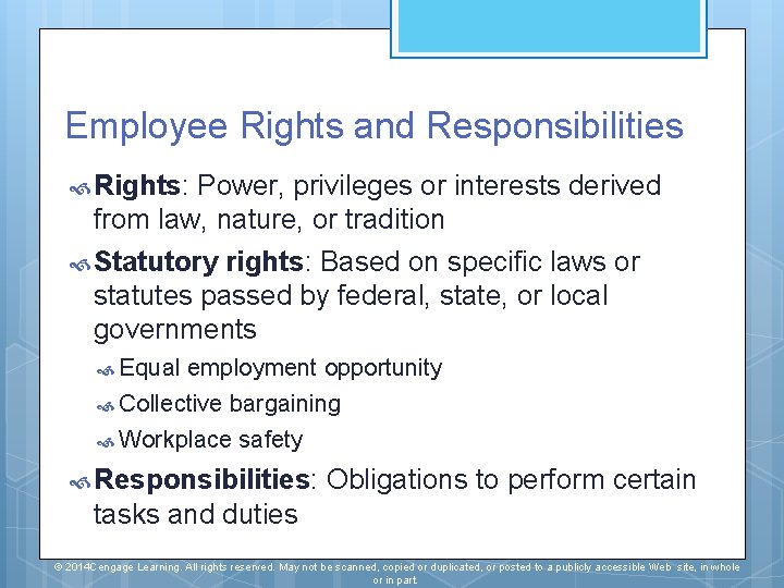Human Resource Management Employee Rights and Responsibilities CHAPTER