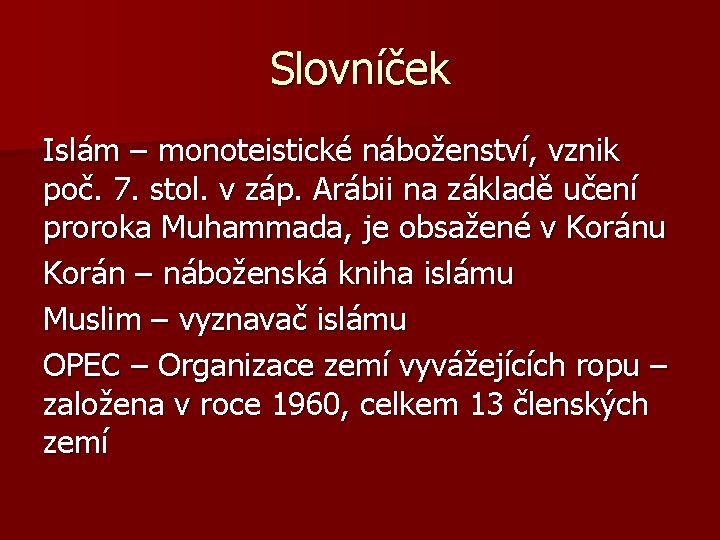 MAKROREGIONY SVTA ISLMSK SVT Autor Hana Brdlov Nzev