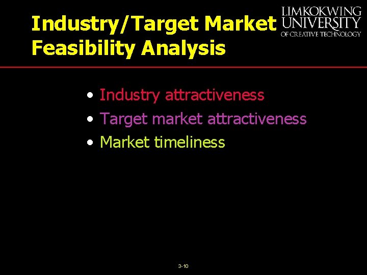BBUSS 2403 BUSINESS PLANNING CHAPTER 3 Feasibility Study