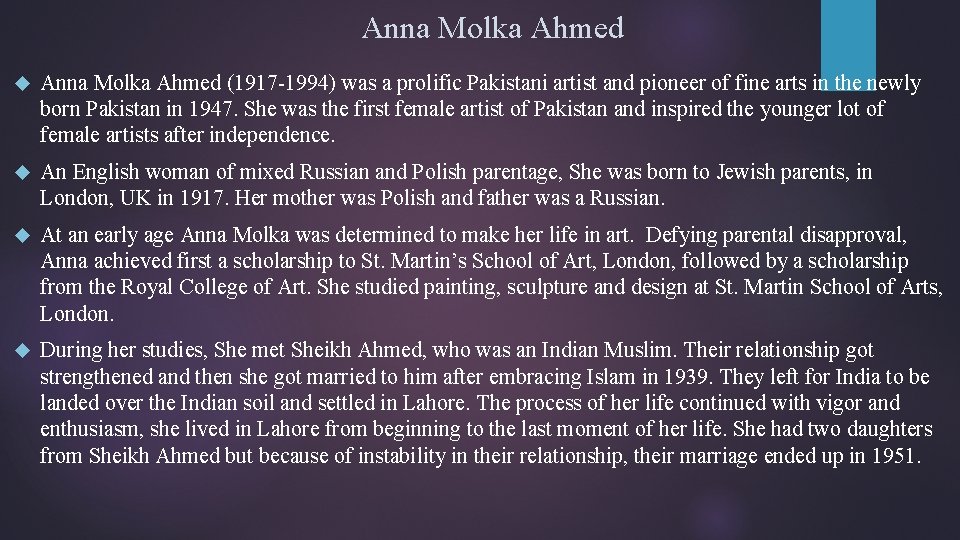 ANNA MOLKA AHMED 1917 1994 Art in Pakistan