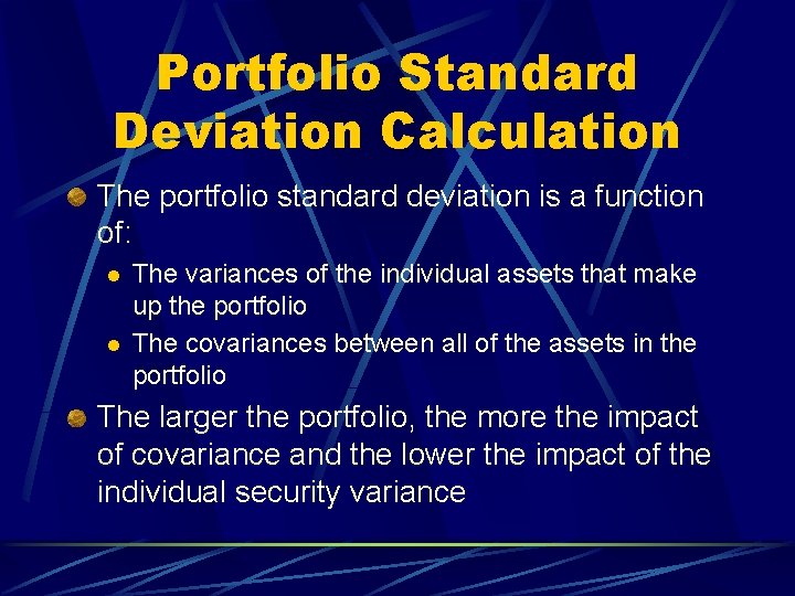Chapter 8 AN INTRODUCTION TO PORTFOLIO MANAGEMENT Chapter