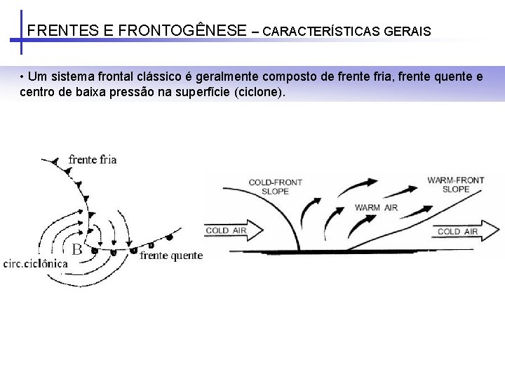 Frentes e Frontognese FRENTES E FRONTOGNESE CARACTERSTICAS GERAIS