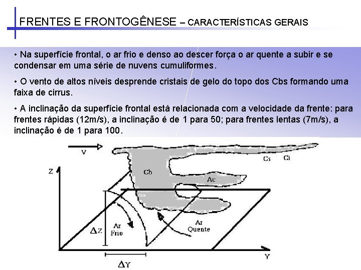 Frentes e Frontognese FRENTES E FRONTOGNESE CARACTERSTICAS GERAIS