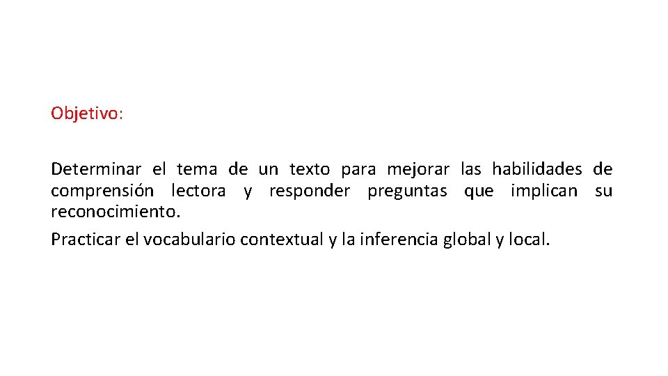 Estrategias de comprensin lectora Leg4 EMTPSUIdentificar el tema