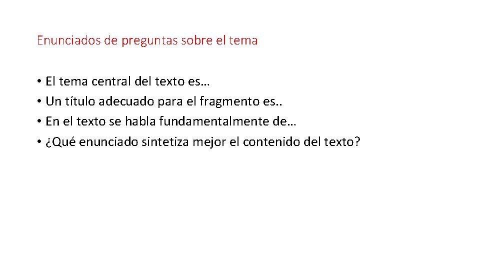 Estrategias de comprensin lectora Leg4 EMTPSUIdentificar el tema