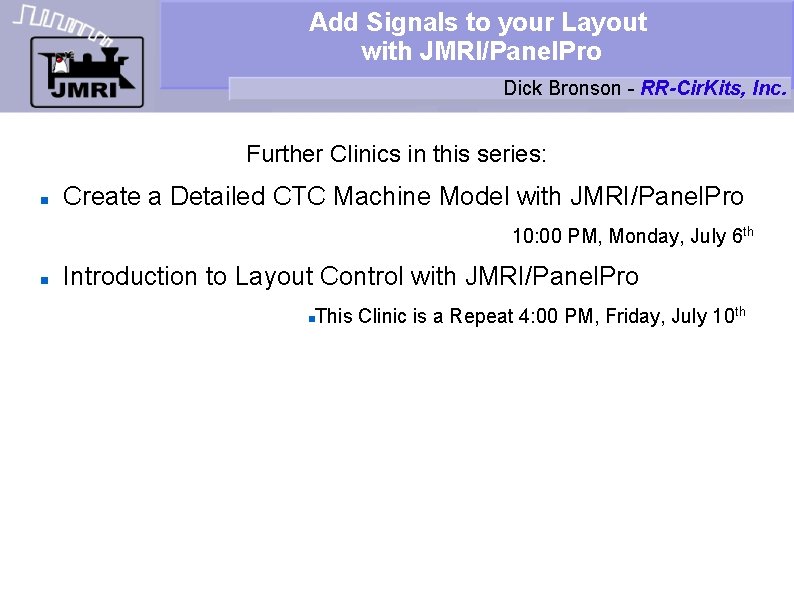 Add Signals to your Layout with JMRIPanel Pro
