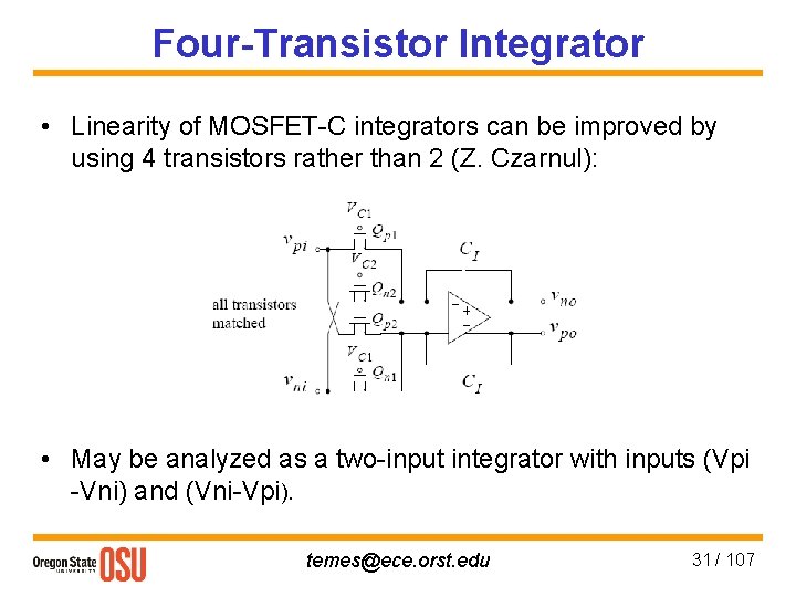 CMOS Active Filters Gbor C Temes School of