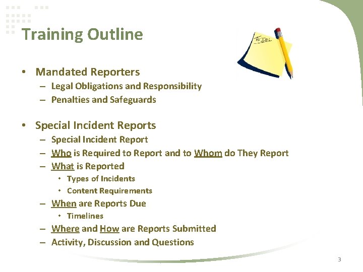 Special Incident Reporting Requirements South Central Los Angeles