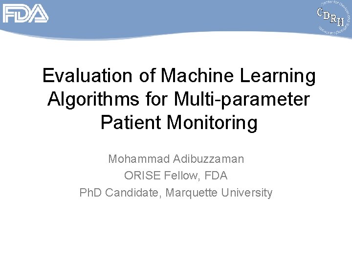 Evaluation of Machine Learning Algorithms for Multiparameter Patient