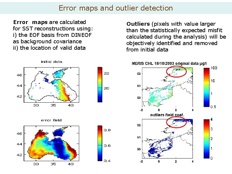 Reconstruction of missing data in satellite and in