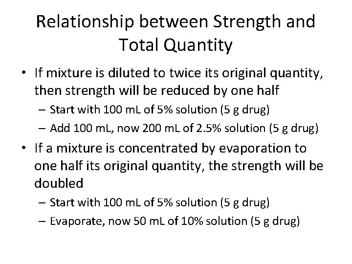 Pharmaceutical Calculations Altering Product Strength Use of Stock
