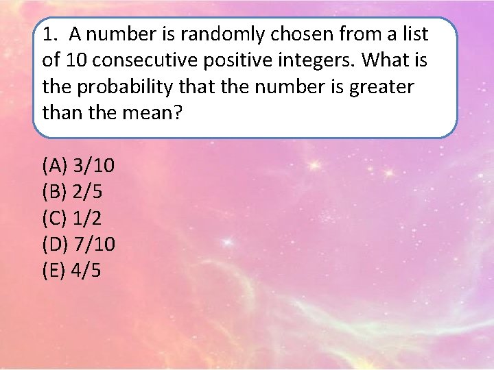 Questions Counting 1 A number is randomly chosen