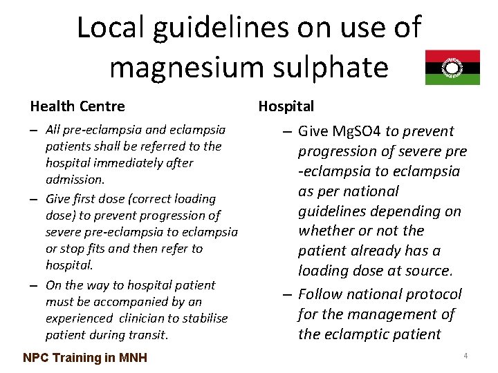 Magnesium sulphate in the Management of Eclampsia in