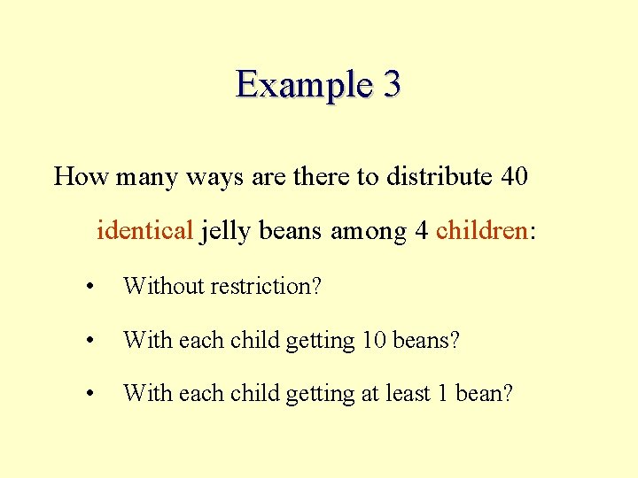 Distributions Basic Model for Distributions of Distinct Objects